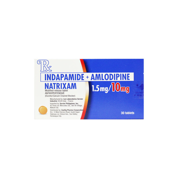 NATRIXAM Indapamide / Amlodipine Besilate 1.5mg / 10mg Modified-Release ...